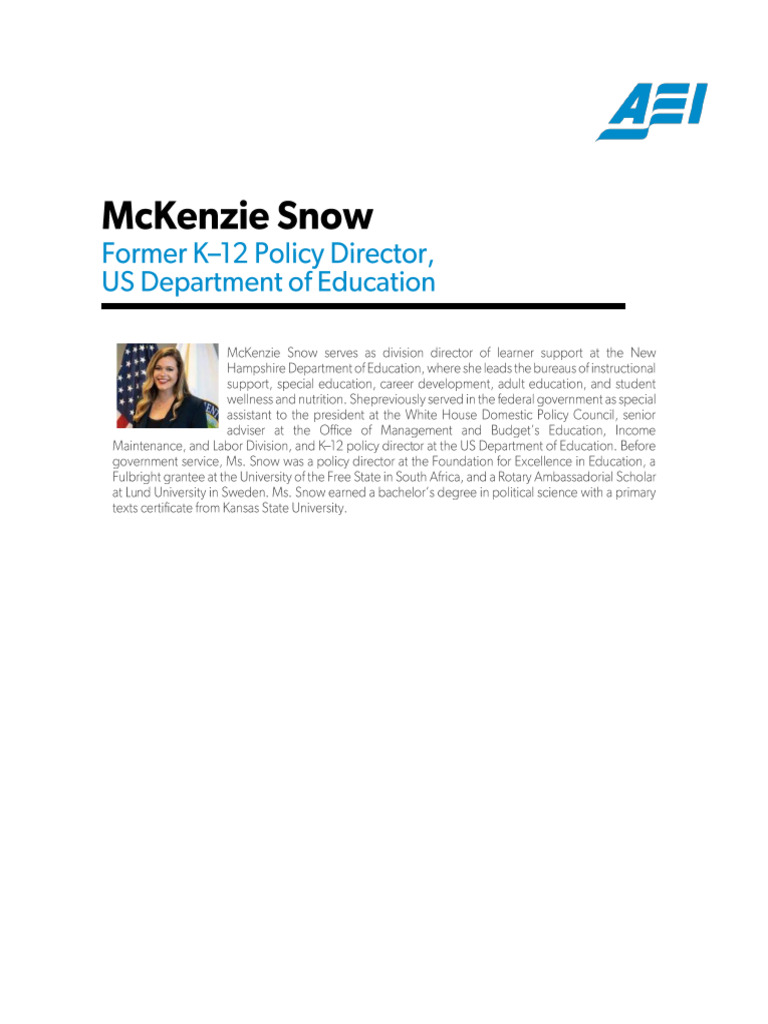 McKenzie Snow Bio | PDF