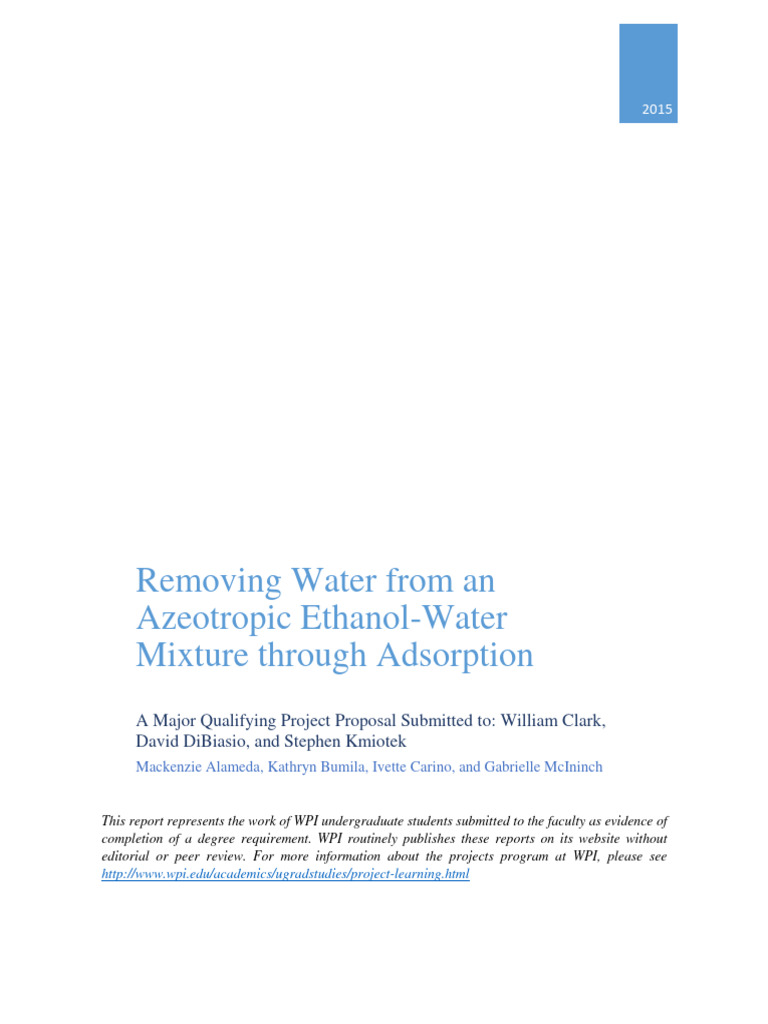 MQP_Report_Final | PDF | Adsorption | Physical Sciences