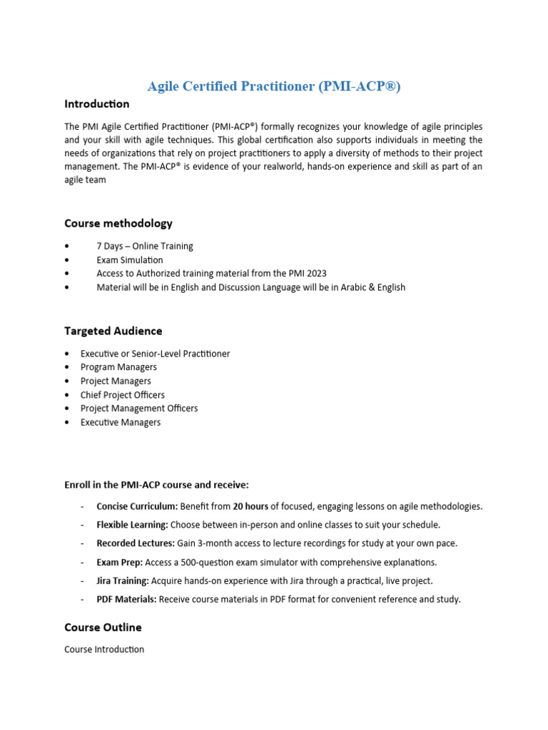 Agile Certified Practitioner (PMI-ACP®) | PDF | Agile Software Development