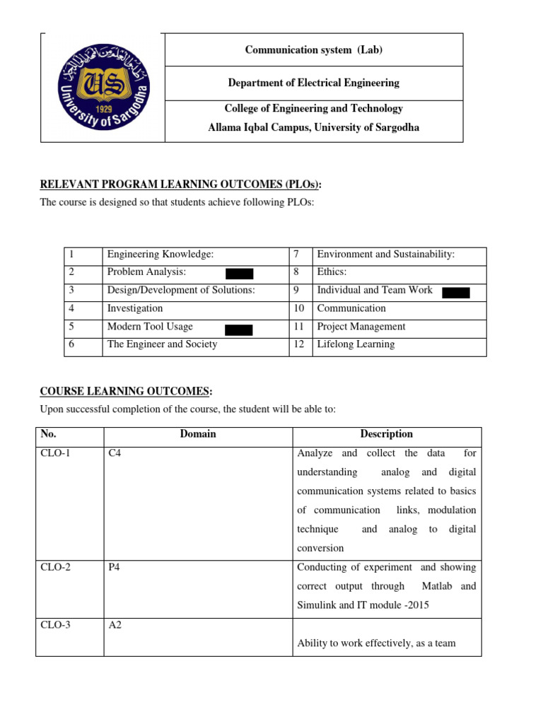 Communication System Lab Poster | PDF | Modulation | Telecommunications ...