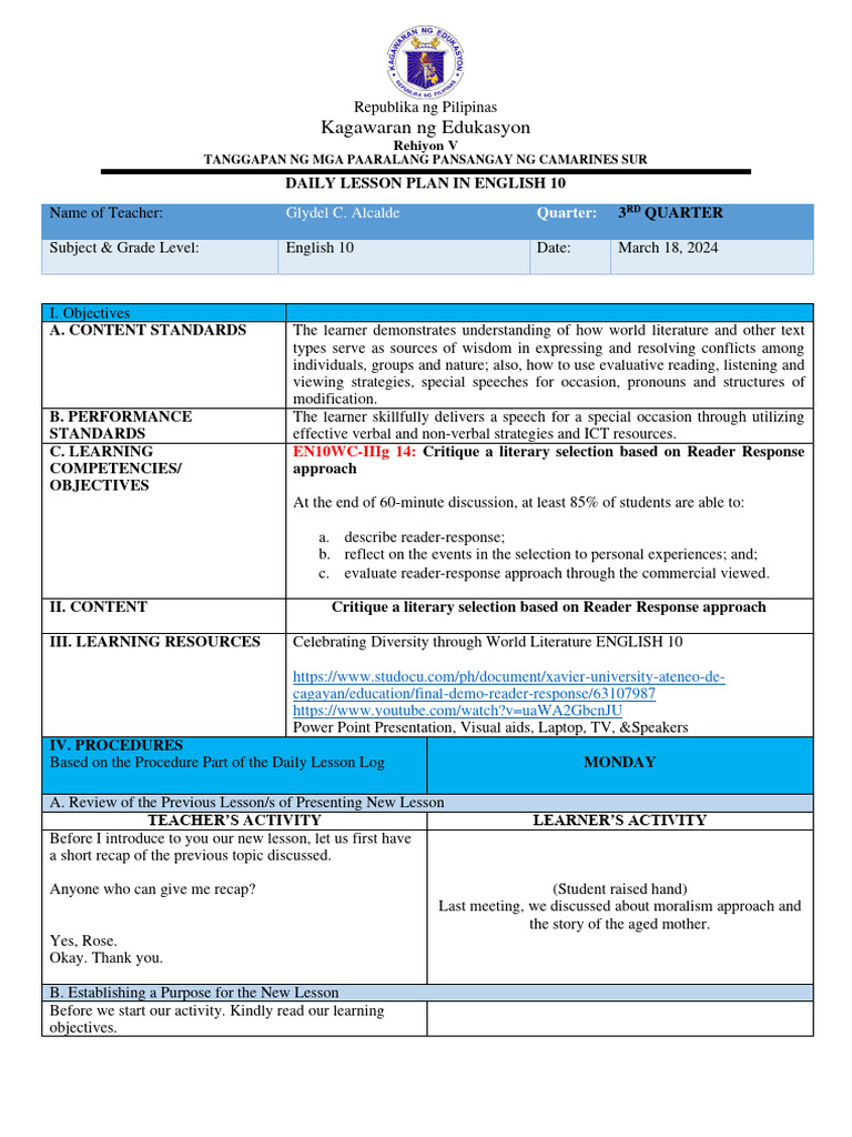 Reader Response Approach | PDF | Cognition | Human Communication