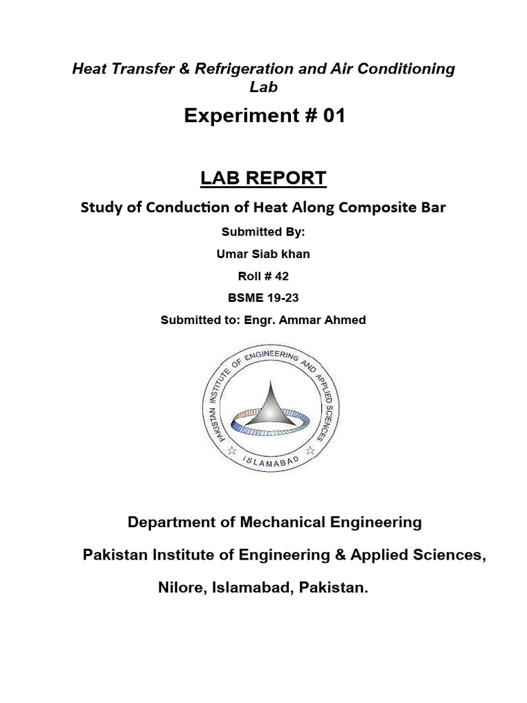 Experiment # 01: Lab Report | Download Free PDF | Thermal Conduction | Heat