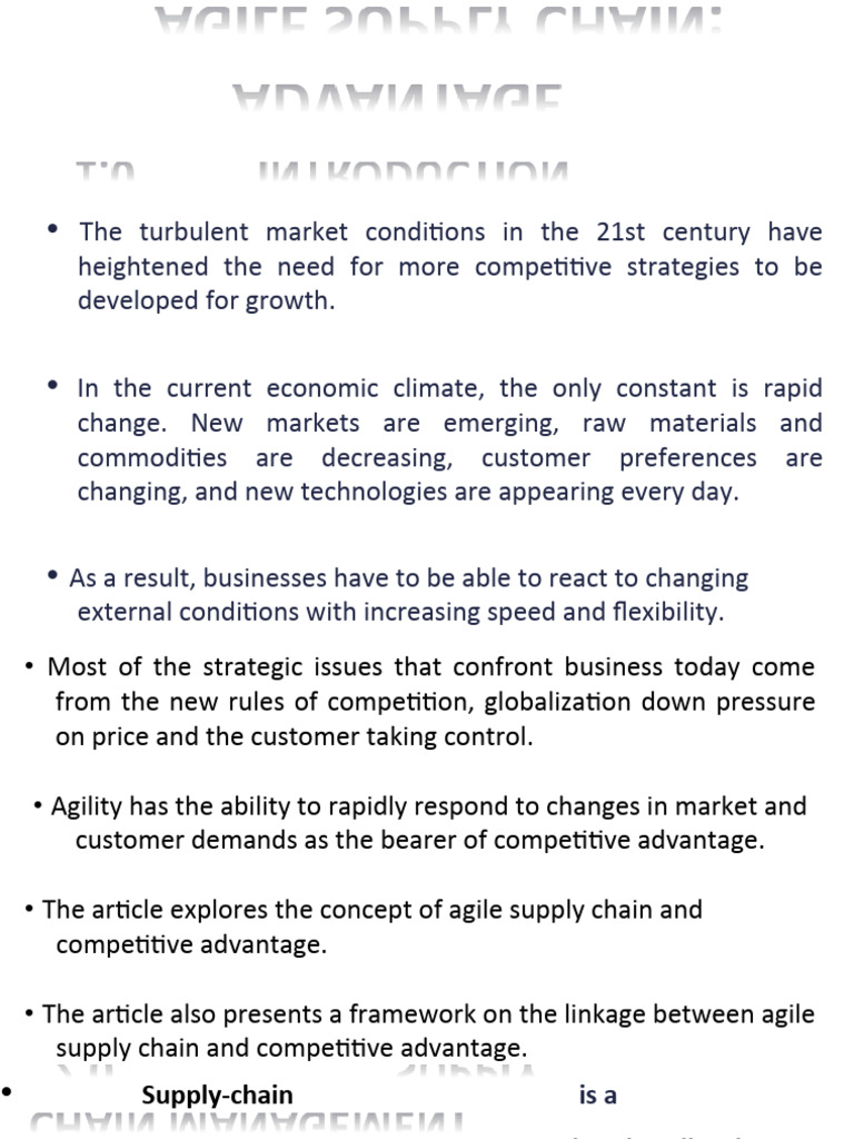 Semi Final Supply Chain Topic | PDF | Supply Chain Management | Competitive Advantage