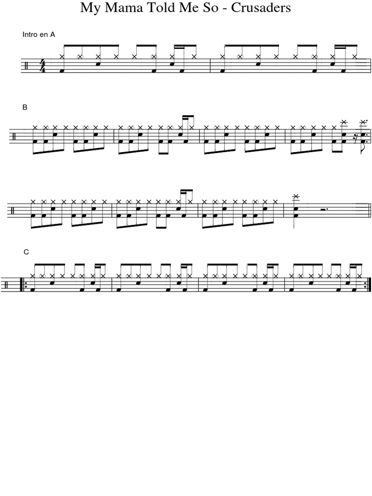 Crusaders - My Mama Told Me So | PDF
