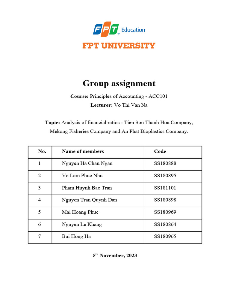 Group Assignment - ACC101 | PDF | Price–Earnings Ratio | Dividend