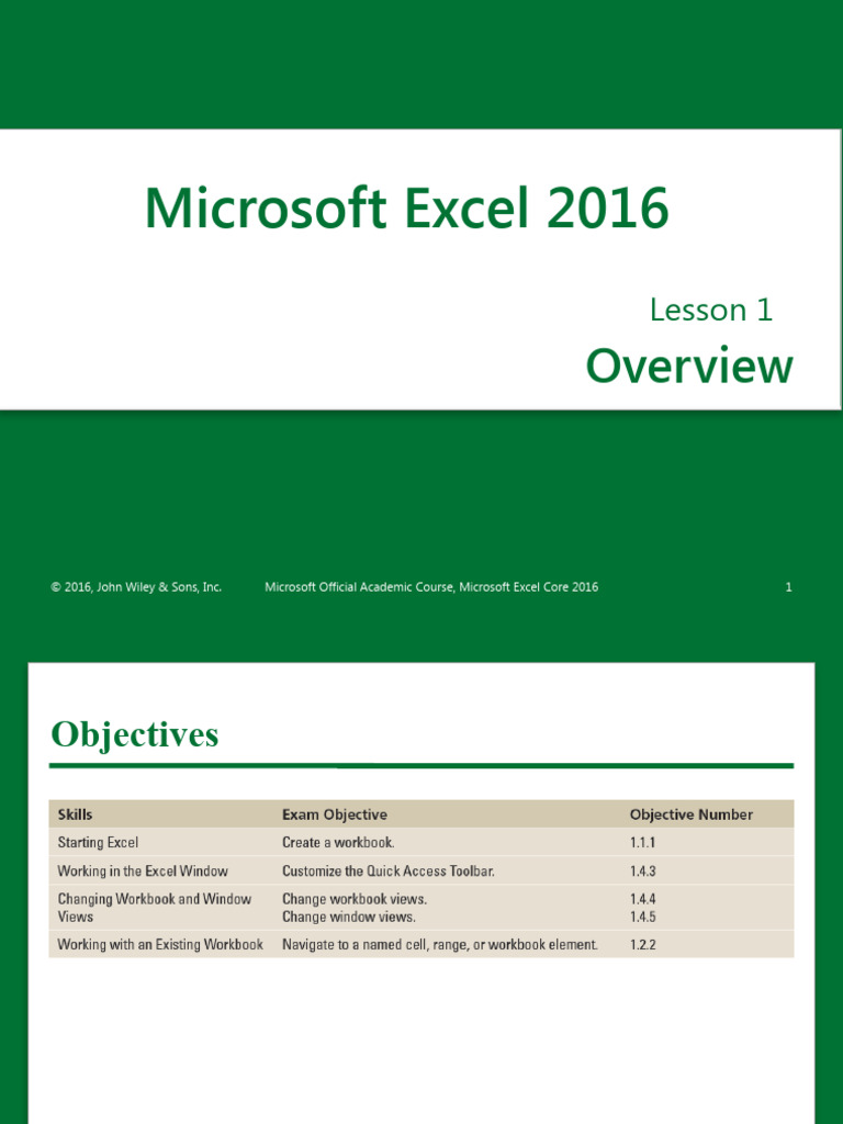 Lesson 1 Excel | PDF | Microsoft Excel | Worksheet