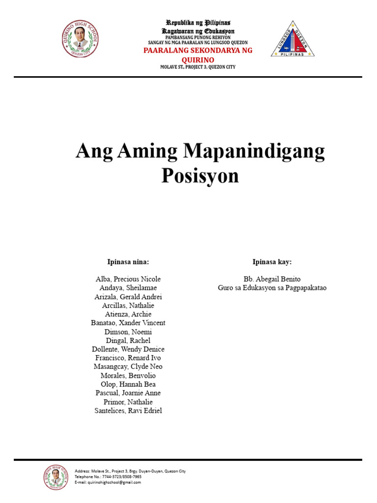 Pangkat 1 ESP Position Letter | PDF