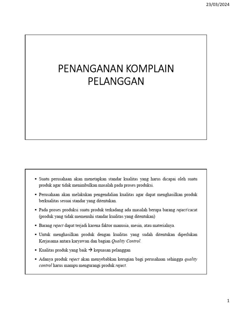 Penanganan Komplain Pelanggan-2024 | PDF