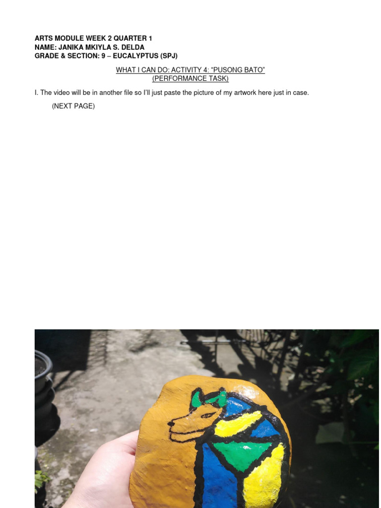 Arts Module Week 2 Quarter 1 | PDF