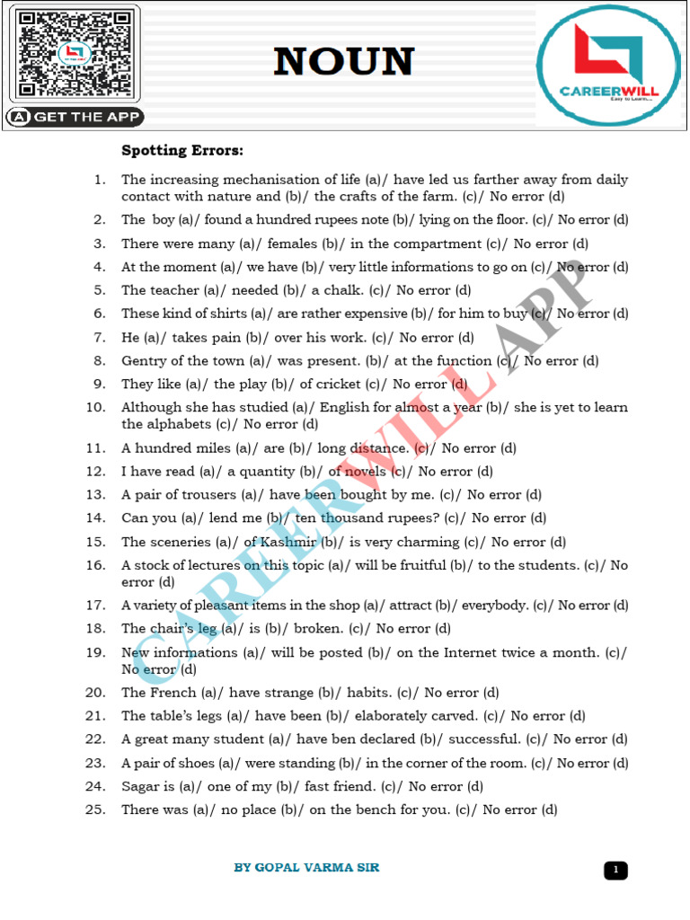 6 Noun Prac | PDF