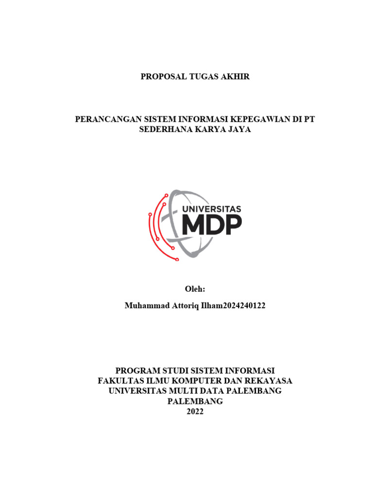 Muhammad Atoriq Ilham - 2024240122 - Proposal | PDF