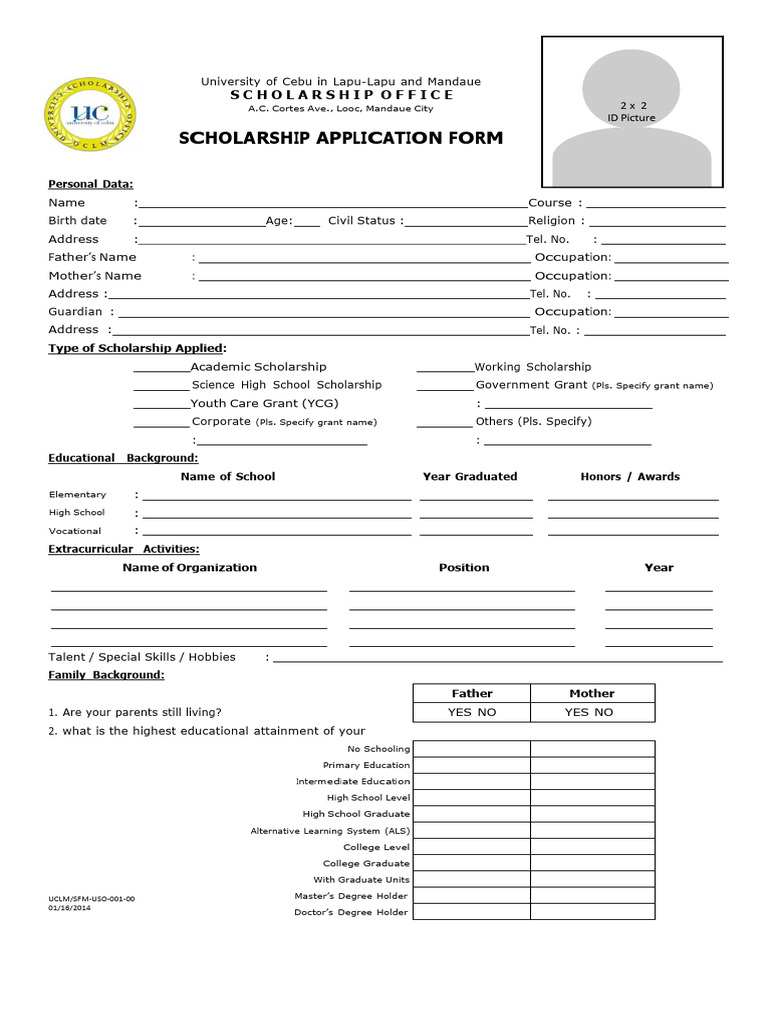 Scholarship-Application-Form (SAF) | PDF | Wellness