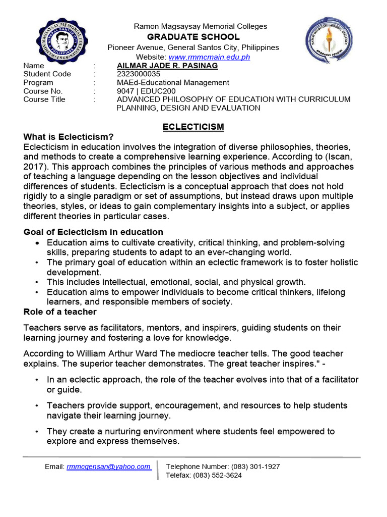 #15 Eclectic | PDF | Learning | Teachers