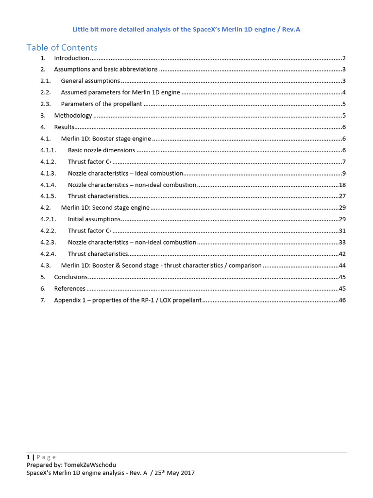 Spacexs Merlin 1d Analysis Reva Pdf Rocket Propellant Rocket Engine