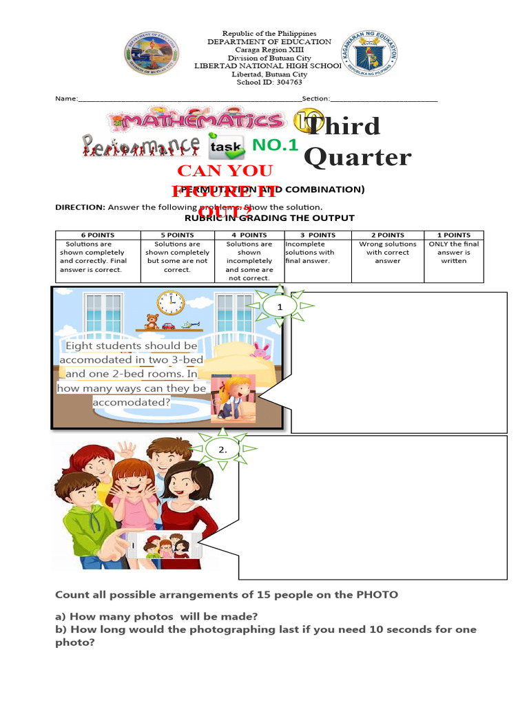GRADE 10 PERFORMANCE TASK THIRD QUARTER With RUBRIC | PDF