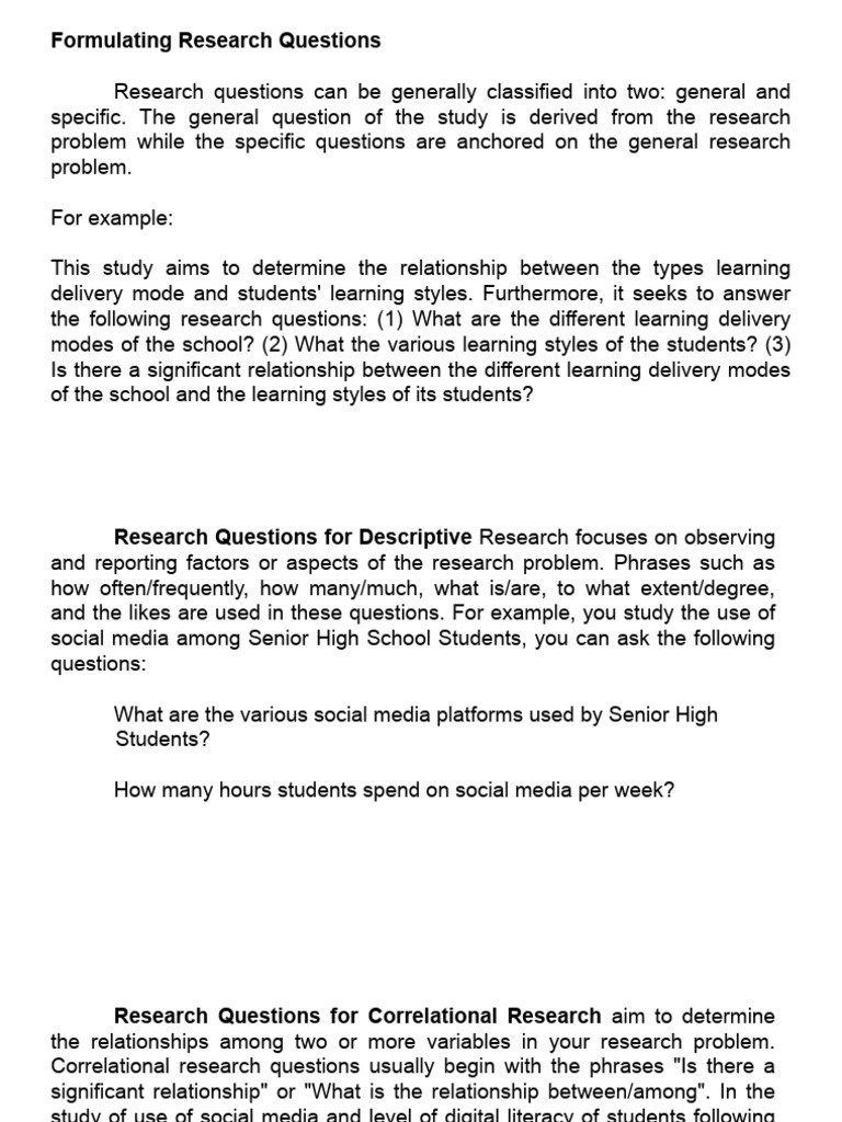 Formulating Research Questions Pdf Social Media Popular Culture