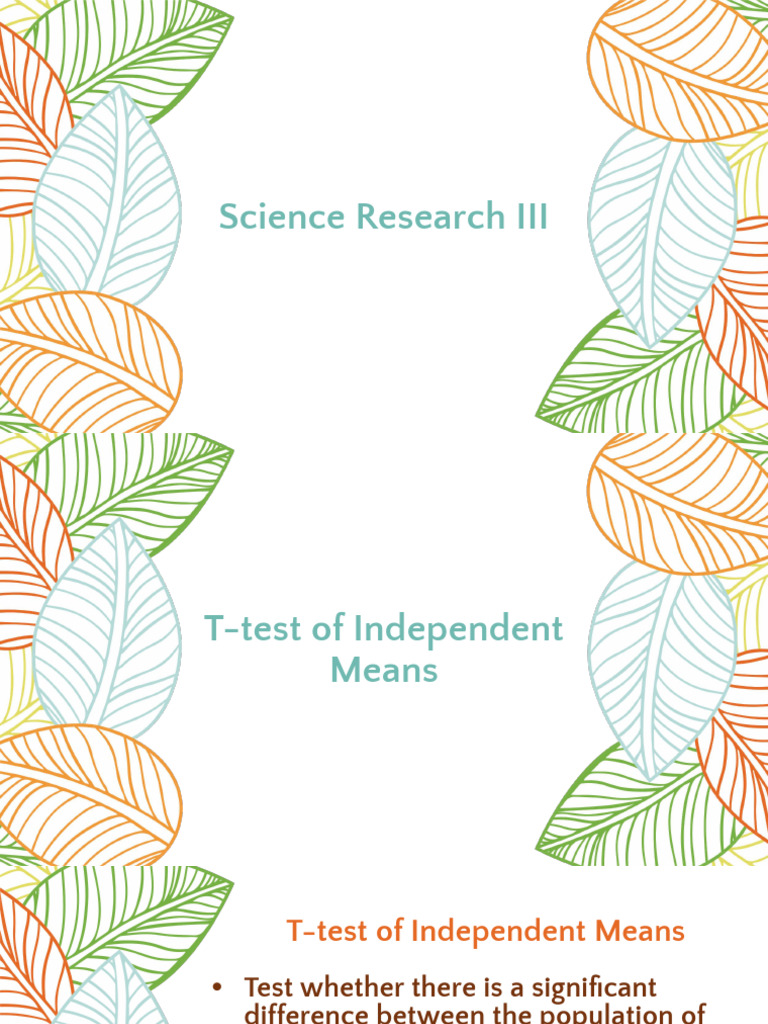 Q2L7-t-test of Independent Means | PDF | Student's T Test | Null Hypothesis