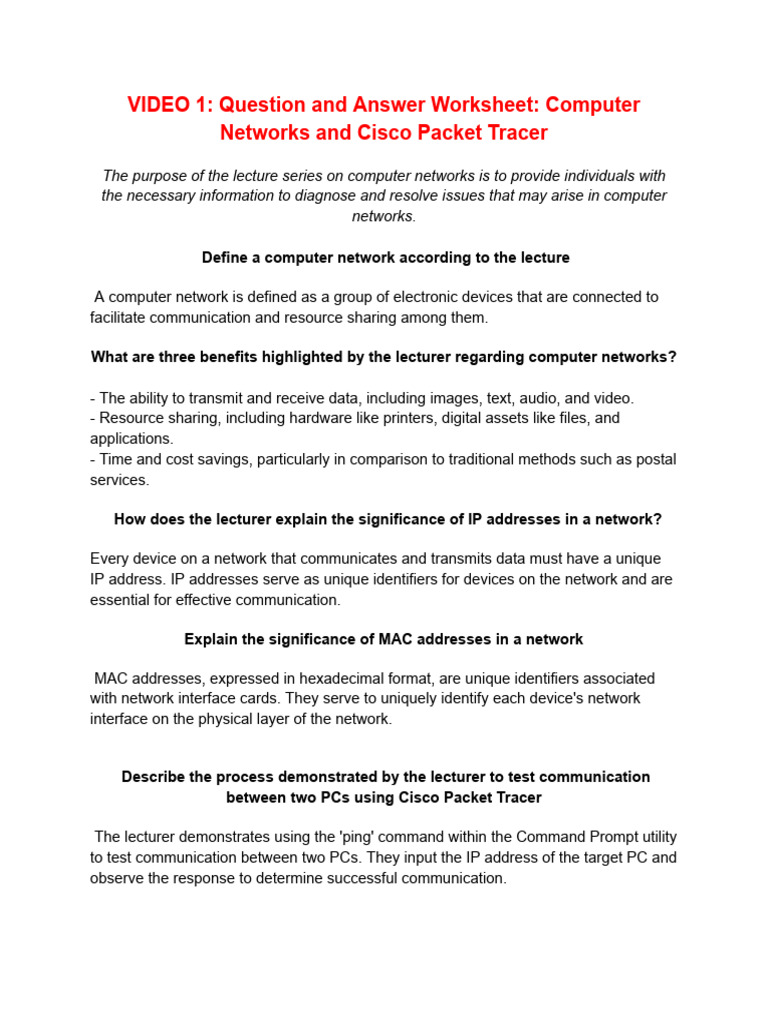 Computer Networks Study Guide | PDF | Osi Model | Computer Network