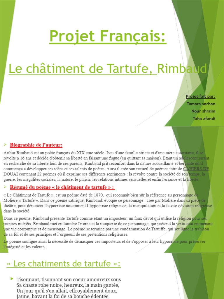 Analyse de "Le Châtiment de Tartufe" | PDF | Arthur Rimbaud | Vérité