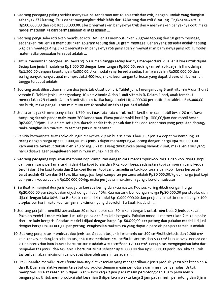 Program Linear | PDF