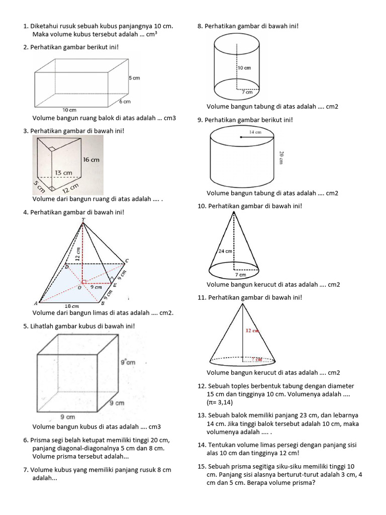 Volume Bangun Ruang | PDF | Seni