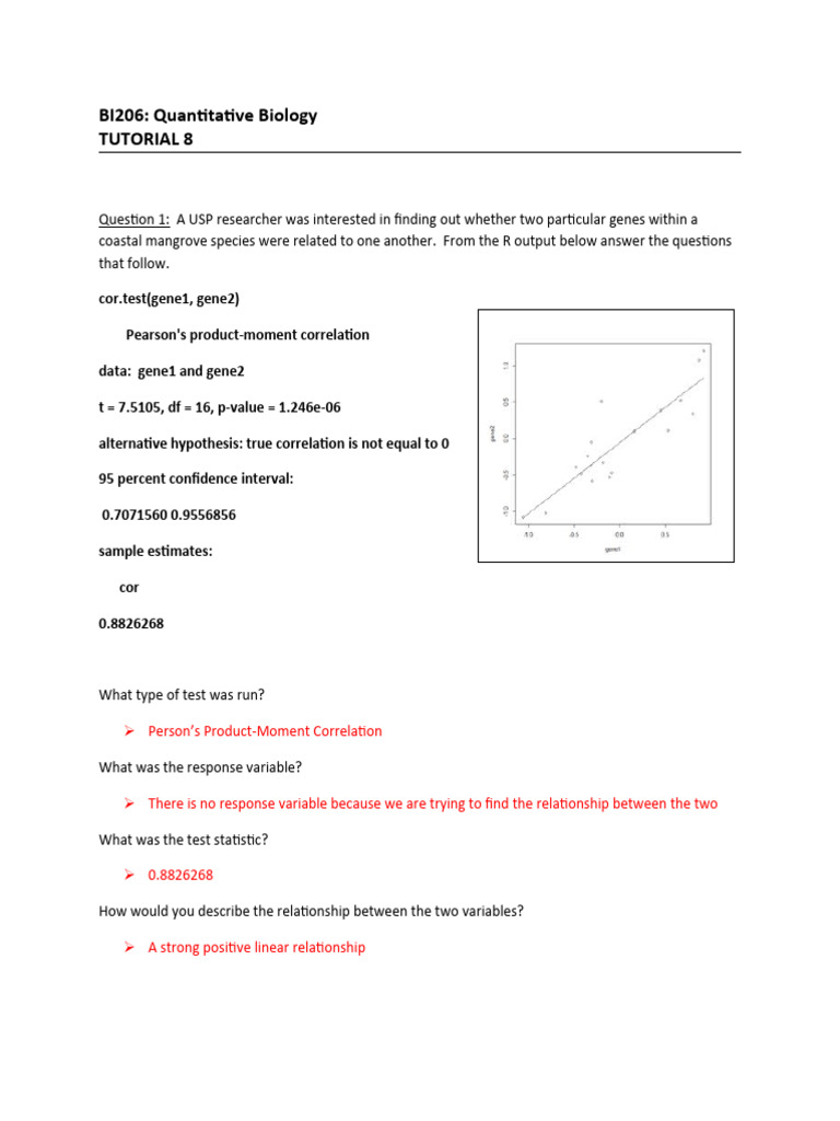 BI206 Tutorial 8 | PDF | Wellness
