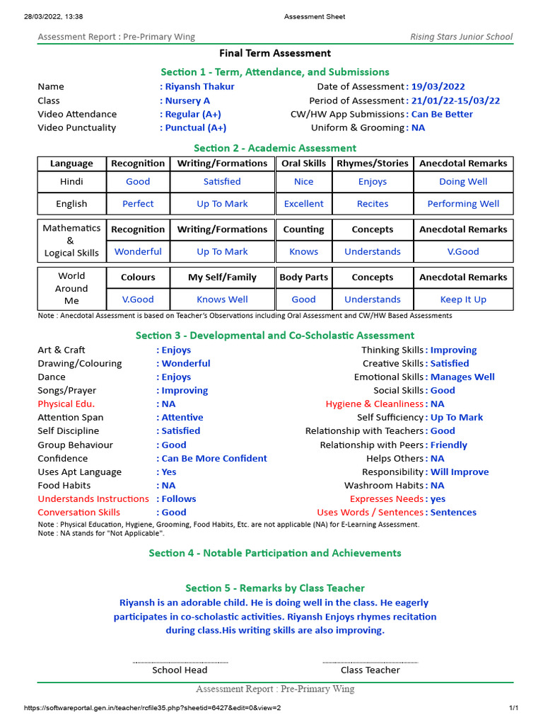 Riyansh Class Nur Sheet 4 | PDF | Preschool | Human Communication