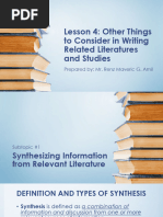 Literature Review Synthesis Guide | PDF | Essays | Communication