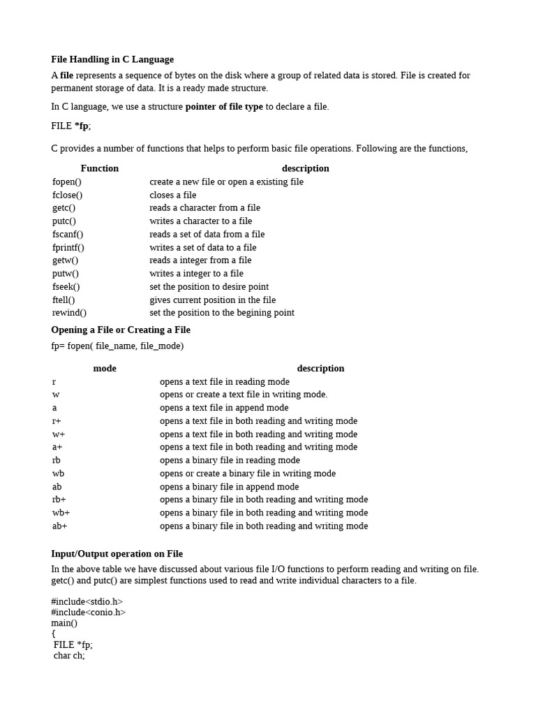 Files in C | PDF | Computer File | Text File