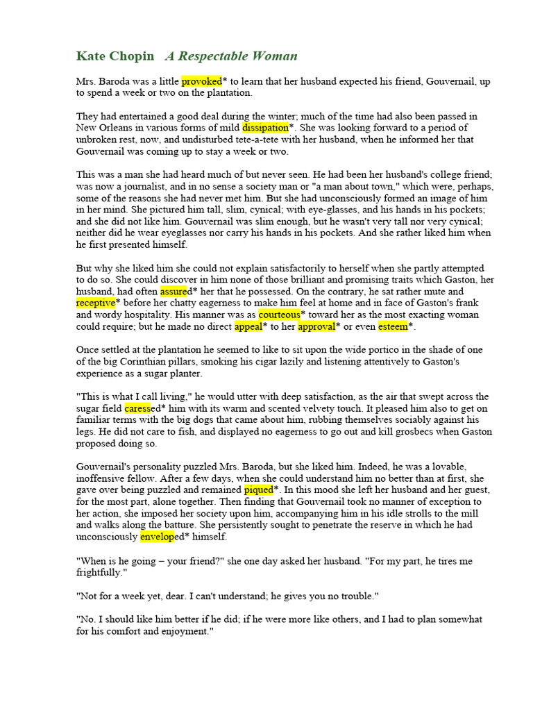 Chopin - A Respectable Woman | PDF | Poetry