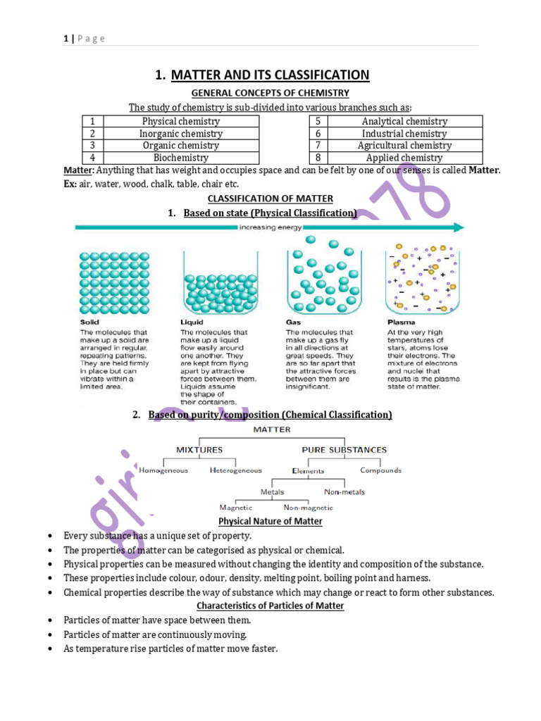 Matter and Its Classification | PDF | Mixture | Gases