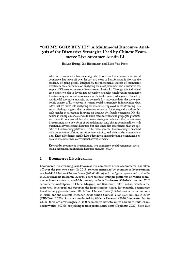 OH MY GOD BUY IT A Multimodal Discourse Analysis of The Discursive Strategies Used by Chinese ...