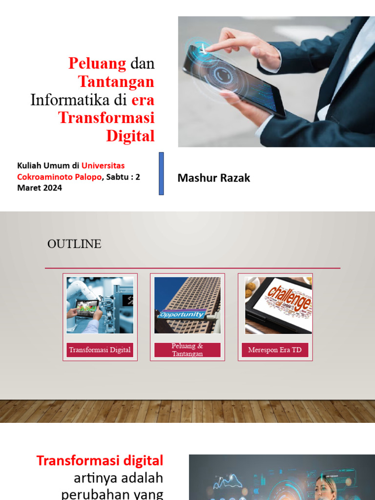 Peluang Dan Tantangan Informatika Di Era Transformasi Digital | PDF