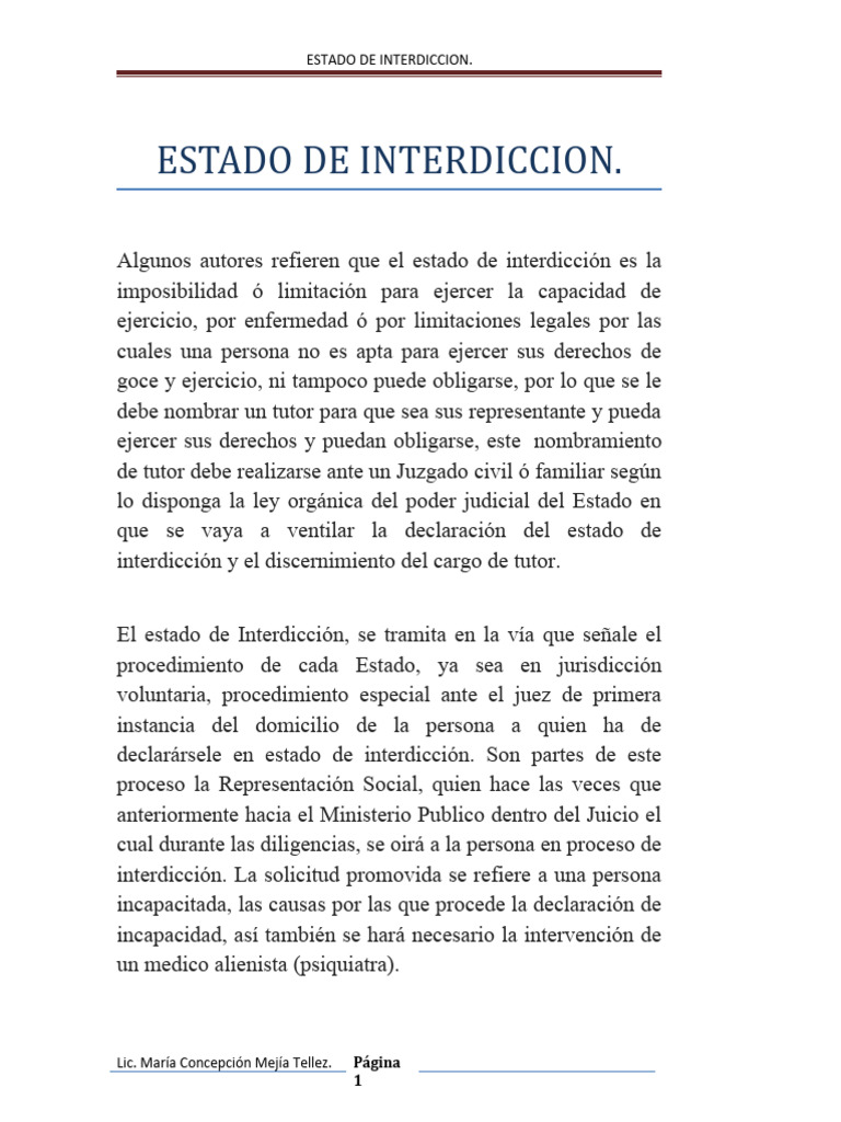 3-4 Estado de Interdiccion | PDF