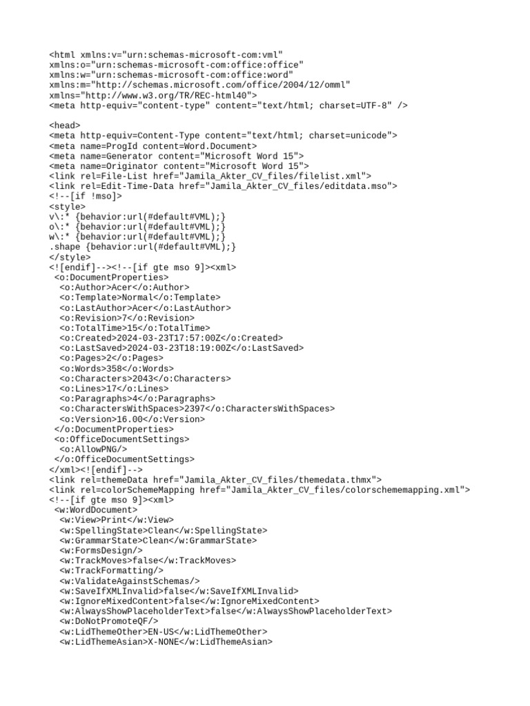 Jamila Akter CV | PDF