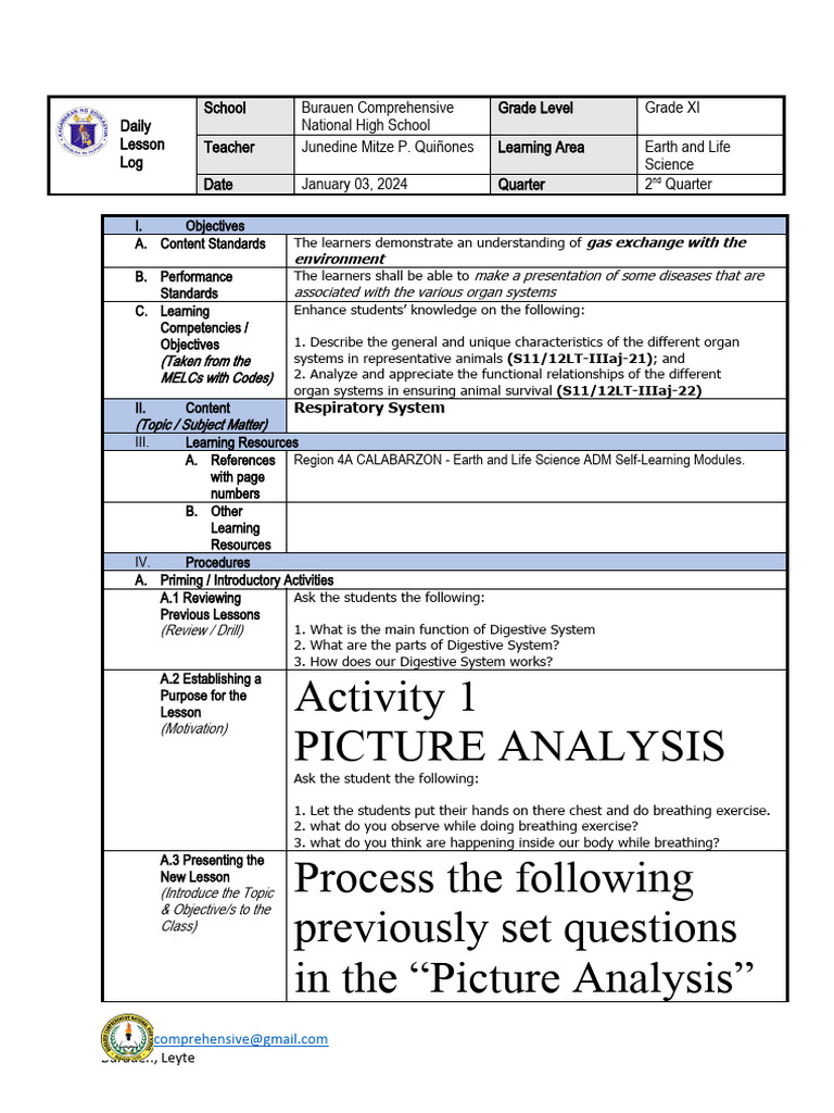 ELS - DLL - Module 6 - RESPIRATORY SYSTEM | PDF | System | Learning
