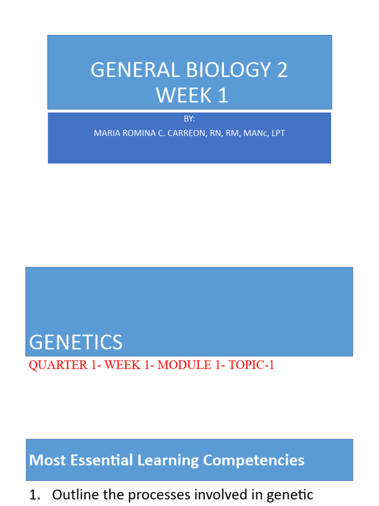Melcs Week 1 Genetics Mendels | PDF | Dominance (Genetics) | Genotype