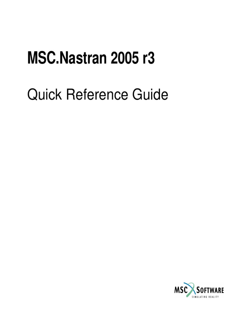 MSC - Nastran 2005 r3: Quick Reference Guide | Download Free PDF | Parameter (Computer ...