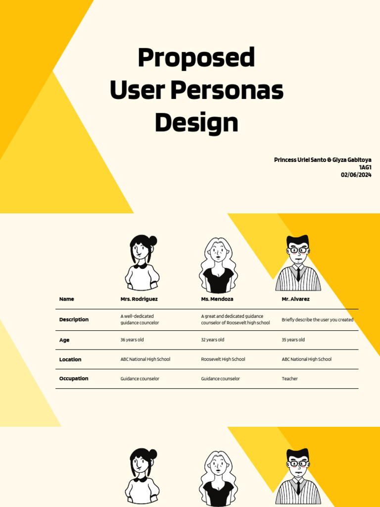 Orange Yellow Corporate Geometric Simple User Persona User Persona ...