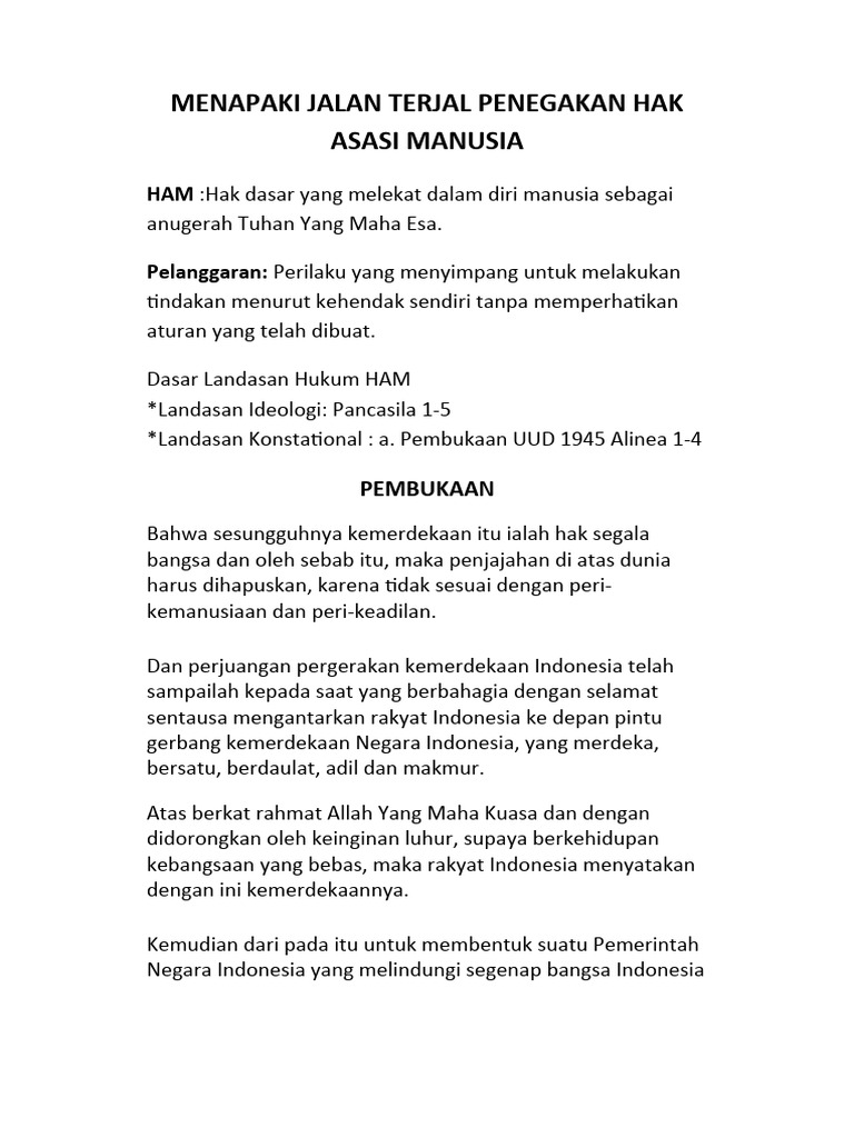 Penegakan HAM dalam UUD 1945 | PDF | Politik | Hukum
