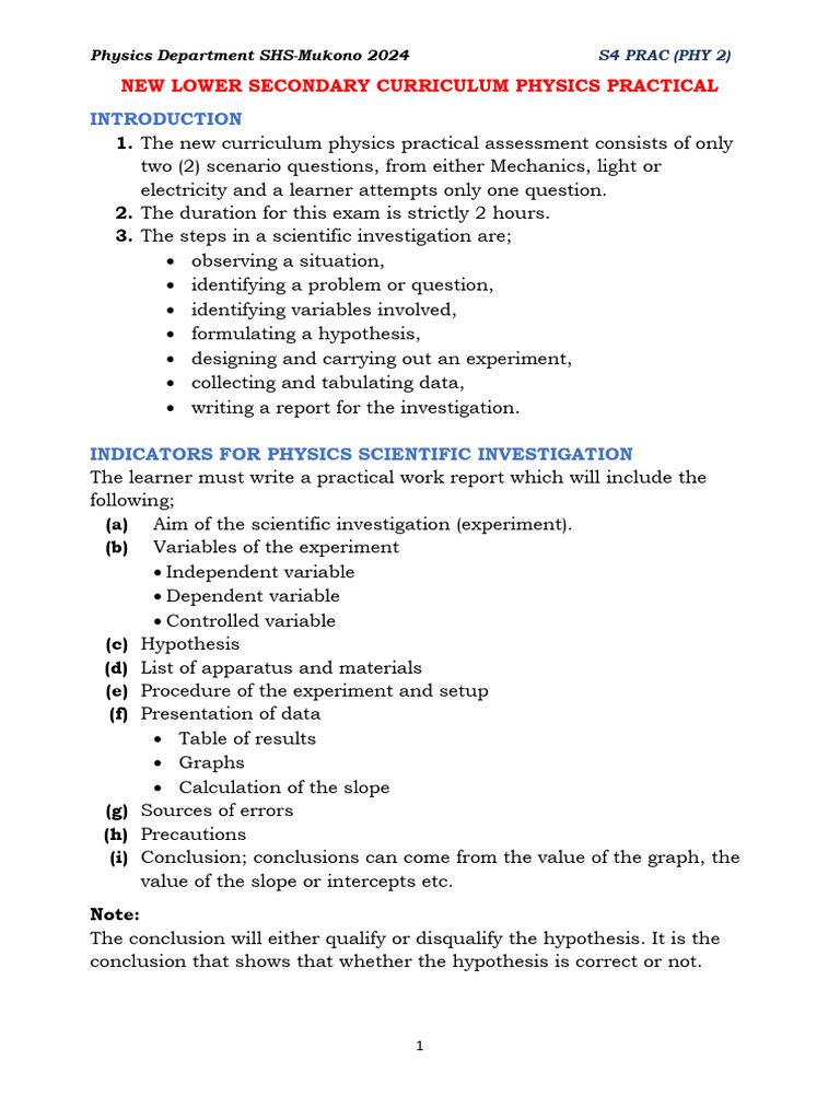 Phy 2 (Prac S4 2024) | Download Free PDF | Experiment | Pendulum