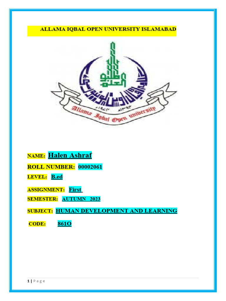 Final ASSIGNMENT 8610-1 2023 | PDF