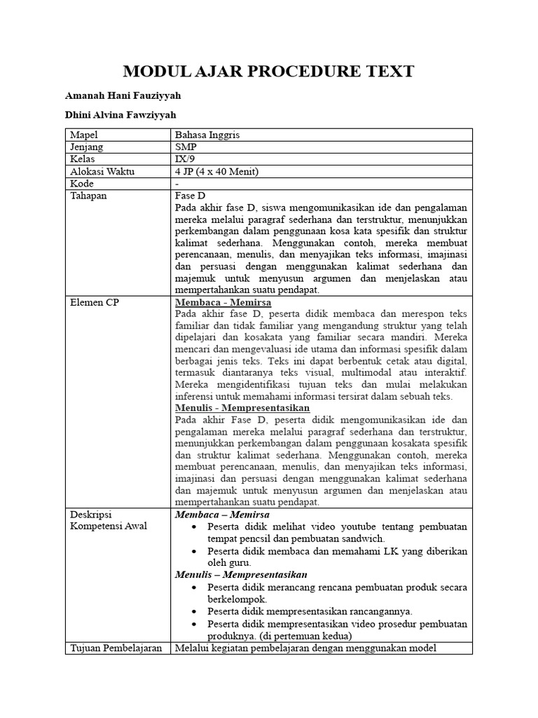 Modul Ajar PJBL | PDF | Karier & Perkembangan