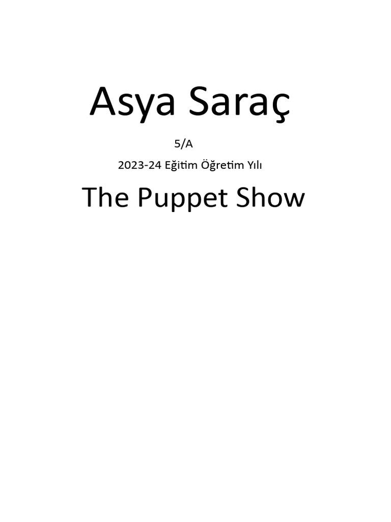 Puppet Show | PDF