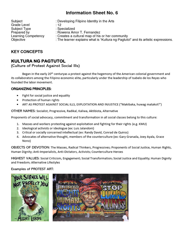 IAS. Kultura NG Pagtutol | PDF | Social Justice | Ideologies