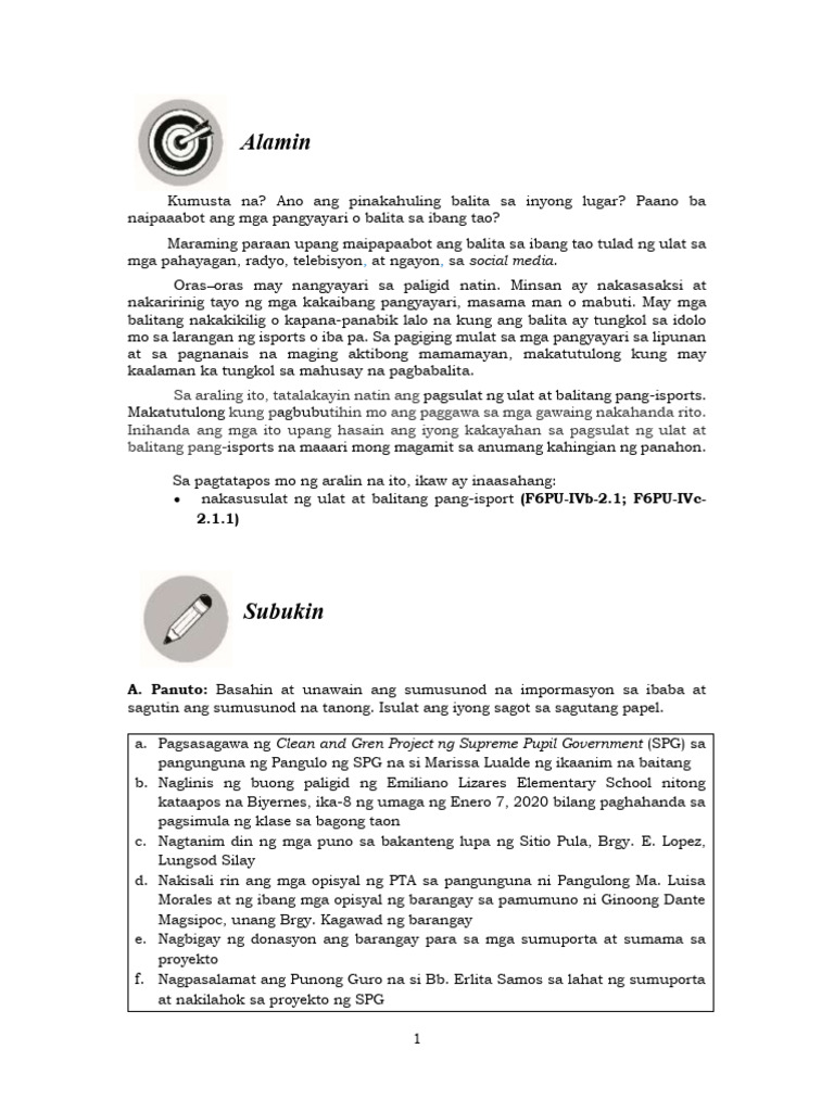 Pagsulat NG Ulat | PDF