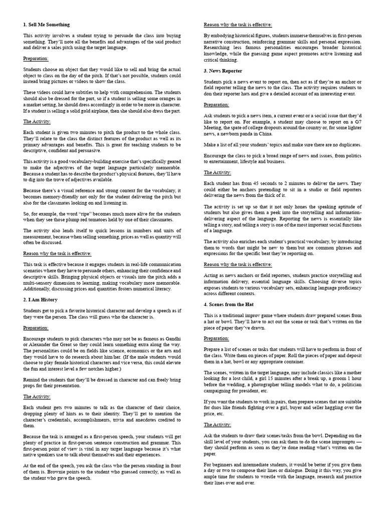 Sell Me Something | PDF | Reading Comprehension | Communication