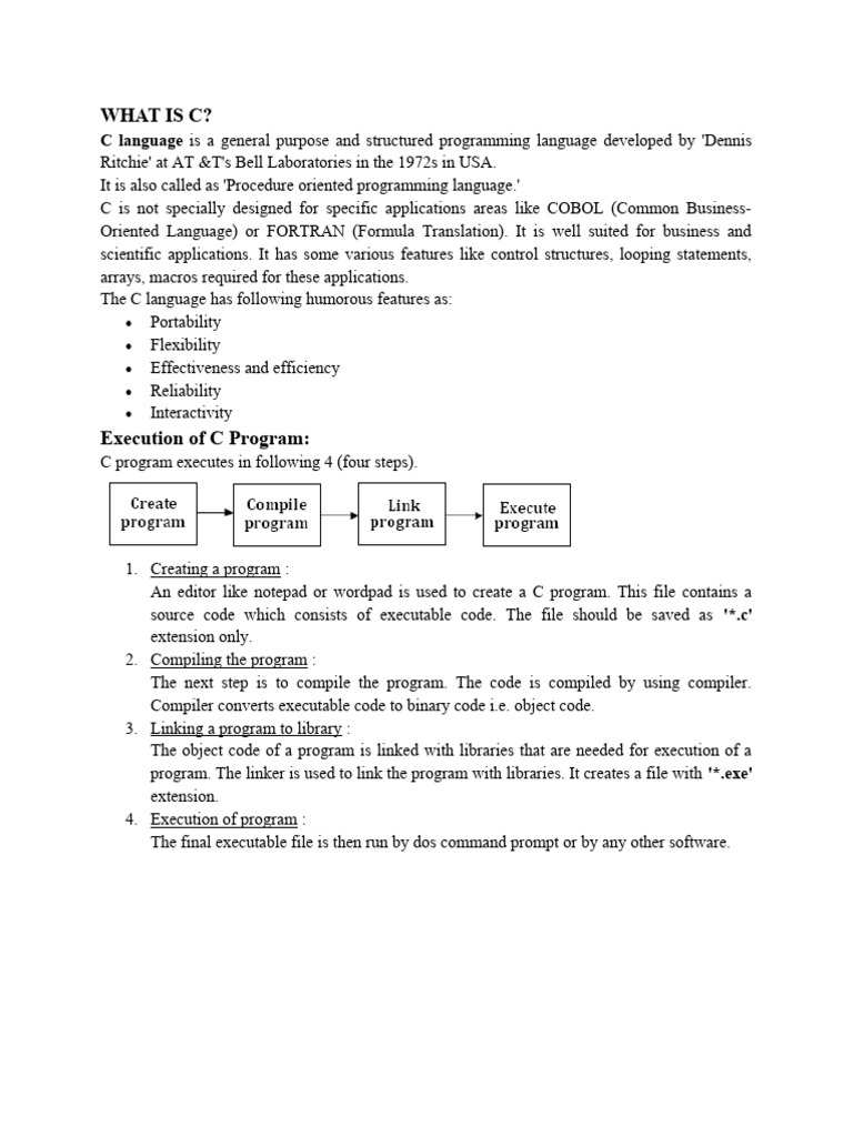 C - New Notes | PDF | C (Programming Language) | Computer Program C - New Notes | PDF | C (Programming Language) | Computer Program
