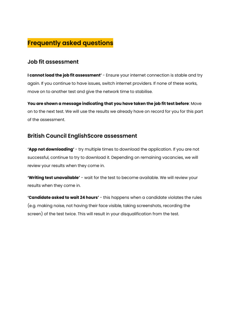 Frequently Asked Questions - Hugo Academy Assessment | PDF