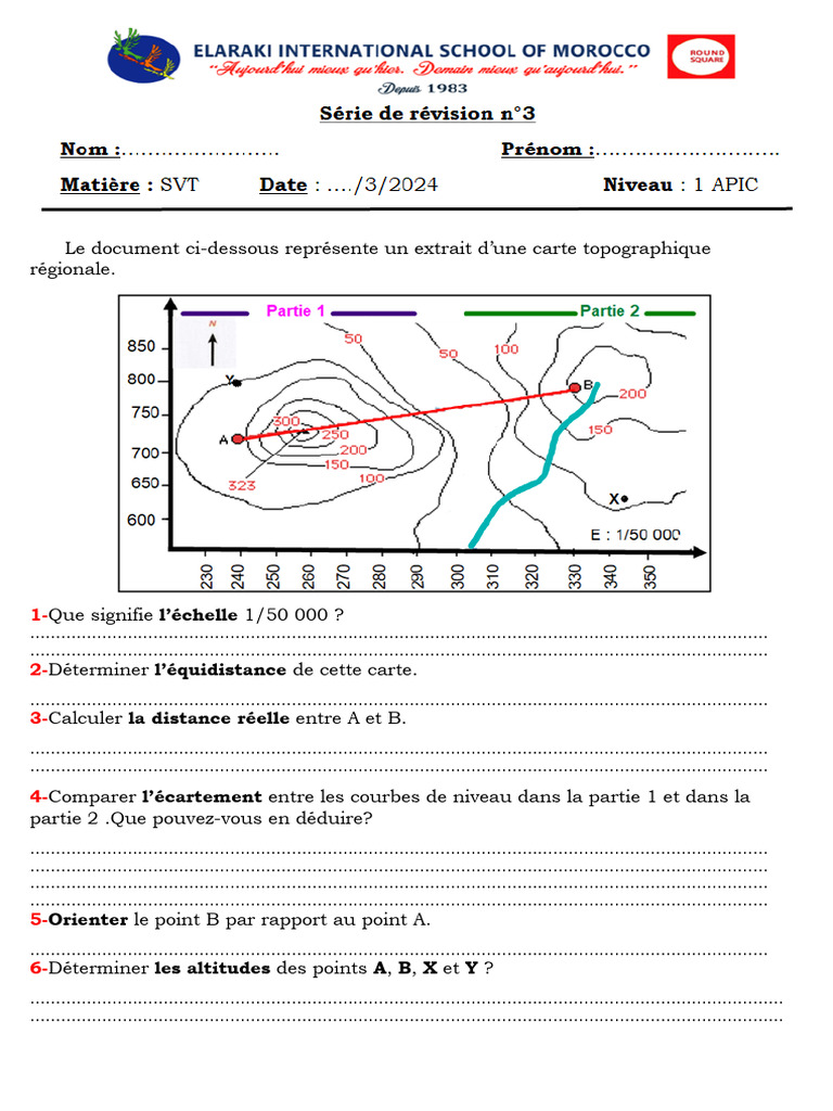 Exercice sur la carte topographique | PDF | Jeux et activités | Histoire